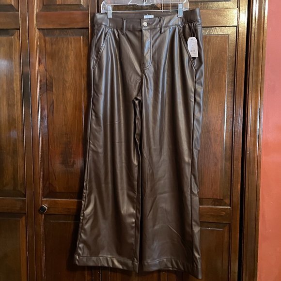 Time and Tru | Pants & Jumpsuits | Time And Tru Brown Faux Leather ...